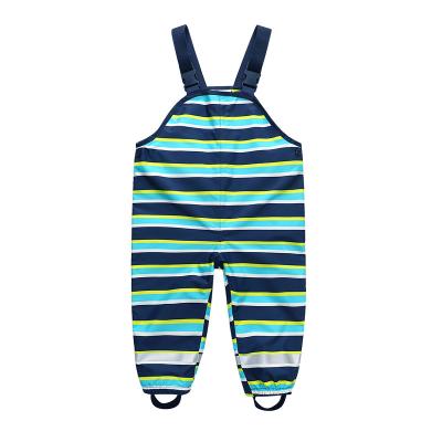 China Germany Kids Mud Pants Polyester waterproof Rain Trousers Pants with bib brace for sale