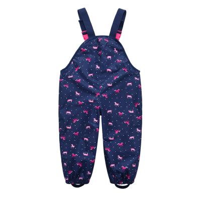 China OEM Customization factory Kids fashion trend rain overall 100% polyester woven waterproof rain pants for sale