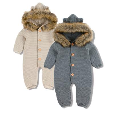 Cina Aspetti per spedire i bambini che del bambino l'inverno ha tricottato la tuta incappucciata della pelliccia globale calda dell'inverno del neonato del pagliaccetto in vendita