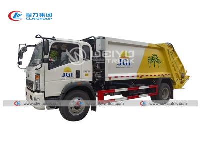 중국 HOWO LHD 후방 짐 쓰레기 압축기 트럭 6wheelers 12m3 판매용