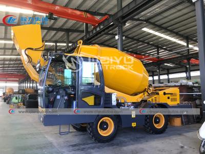 Chine individu mobile de 2.5cbm 2.5m3 chargeant le mélangeur concret avec la fonction de rotation de 240 degrés à vendre