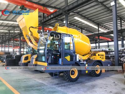Chine individu mobile de 2.5cbm 2.5m3 chargeant le mélangeur concret avec la fonction de rotation de 240 degrés à vendre