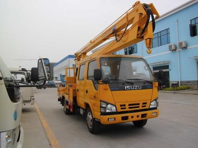 중국 ISUZU는 줄 공중 적재용 트럭 130hp를 유압 플랫폼 트럭 16 미터 두배로 합니다 판매용