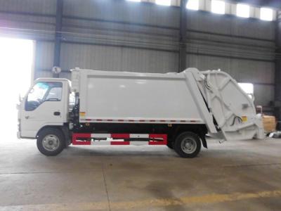 중국 120hp는 장전기 쓰레기 수거차, 5m3 Isuzu 600P 5cbm 패물 쓰레기 압축 분쇄기 낭비 트럭을 역행시킵니다 판매용