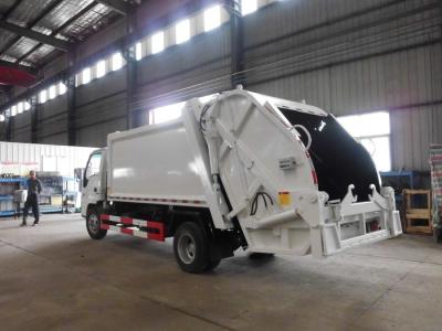 중국 120hp는 장전기 쓰레기 수거차, 5m3 Isuzu 600P 5cbm 패물 쓰레기 압축 분쇄기 낭비 트럭을 역행시킵니다 판매용