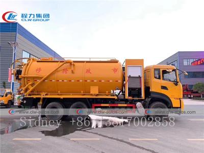 중국 Dongfeng Kinland 6x4 15000 리터 진공 고압 청소 트럭 판매용