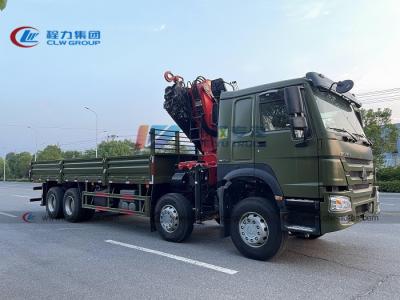 중국 Sinotruk Howo 8x4 트럭 탑재 25T SANY Palfinger 너클 붐 크레인 판매용