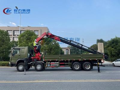 중국 Sinotruk Howo 8x4 트럭 탑재 25T SANY Palfinger 너클 붐 크레인 판매용