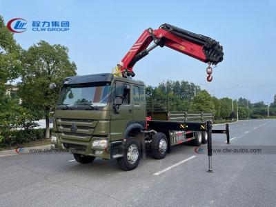중국 Sinotruk Howo 8x4 트럭 탑재 25T SANY Palfinger 너클 붐 크레인 판매용