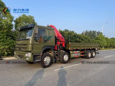 중국 Sinotruk Howo 8x4 트럭 탑재 25T SANY Palfinger 너클 붐 크레인 판매용