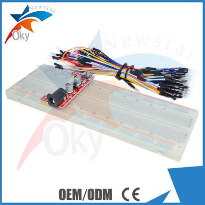 China 3.3V/5V Electronic Breadboard Power Module 830 Points Bread Board 65 Flexible Jumper Wires for sale