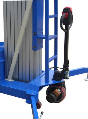 중국 12 미터는 돛대 200Kg 적재 능력과 자동화한 장치를 가진 이동할 수 있는 알루미늄 공중 일 플래트홈을 두배로 합니다 판매용