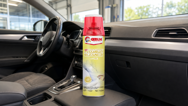 550ml car interior cleaner displayed inside a modern vehicle