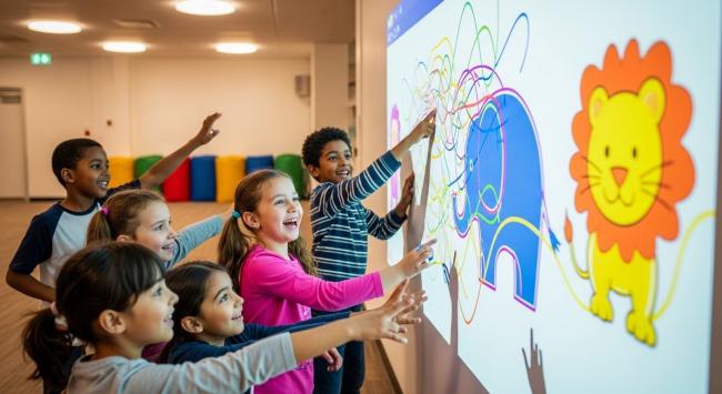 Interactive Wall Projection Painting Games