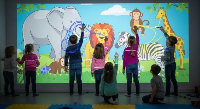 Interactive Wall Projection Painting Game