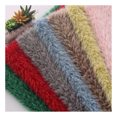 China Recycled 100% Polyester Fabric Plush Thick Faux Fur Noble Consort Toka Fur Suede Composite Fabric Women's Clothing Bag Shoes for sale