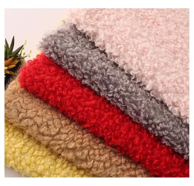 China Recycled Soft 100 Polyester Knitted Whole Sherpa Fleece Curly Fleece Plush Fabrics for Clothing Home Blankets Shoes for sale