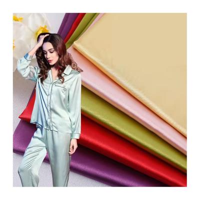 China Recycled Fast Delivery High Quality Elasticity Light 100% Polyester Satin Recycled Fabric for Women's Clothing Blinds Bedding for sale