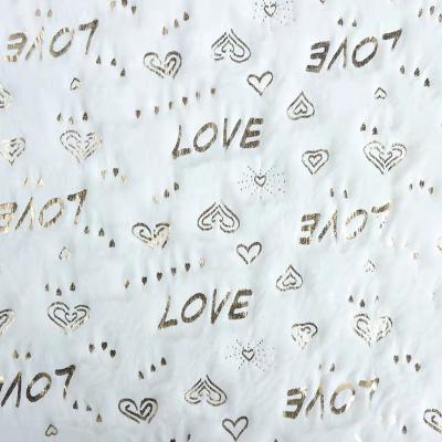 China Super Soft Recycled 100 Polyester Hot Stamping Foil Bronzed Faux Fur Rabbit Fabric for Cushions Pillows Home Blanket for sale