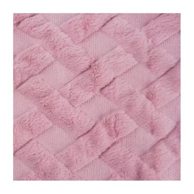 China Recycled 100% Polyester Fur Velvet Plush Fabric PV Velvet Embroidery Stripe Quilting Plush Fabric for Clothing Pillows for sale