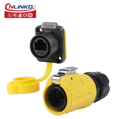 China Cnlinko LP20 RJ45 Plastic Circular Waterproof Aviation Connector signal Rj45 Waterproof Connector for sale