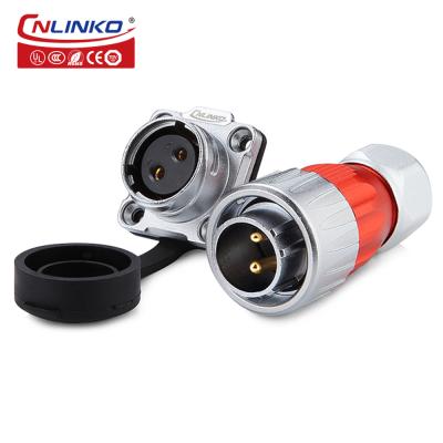 China CNLINKO M20 Metal Connector Plug 220V 2 Pin Waterproof Electrical Wire Connector for sale