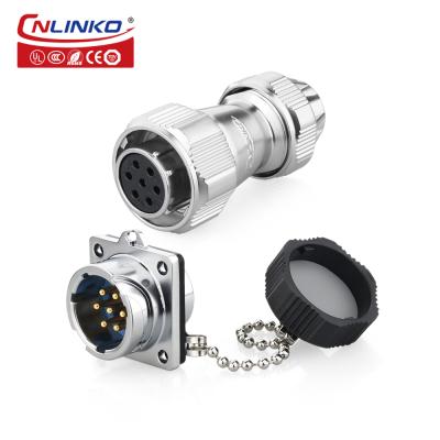 China Cnlinko M20 Waterproof 7 Pin Circular Power Connector 7pin Metal Connector for sale