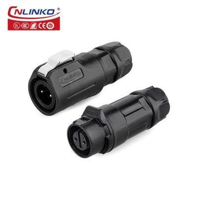 China Cnlinko Connector Waterproof IP68 LED Power Cable 2 Pin M12 Docking Connector for sale