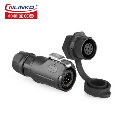 China IP68 Panel Mount Quick Lock Type 8 Pin Waterproof Power Cable Connector M12 With Wire Connector for sale