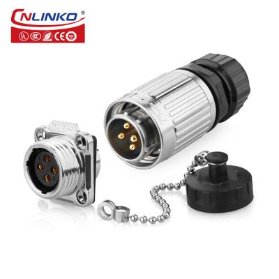 China CNLINKO M20 4 pin waterproof connector Outdoor 4 Pin Circular Plug Socket ip67 waterproof connector for sale