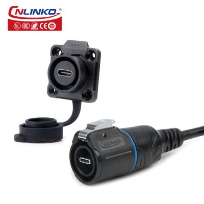 China Cnlinko Manufacturer LP16 Industrial Waterproof Fast Transfer Data USB Type c Connector Male Usb Type c Female Connector for sale