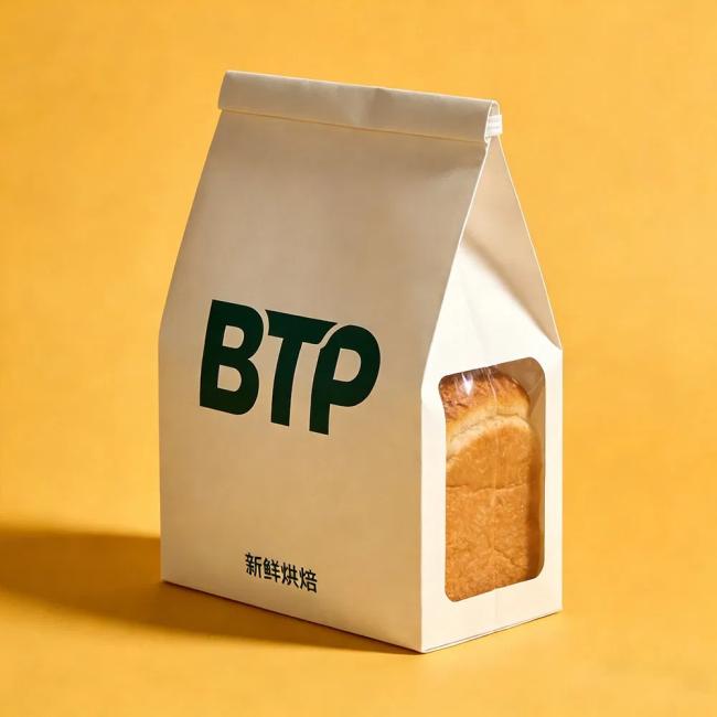 Flat bottom bread packaging bag design