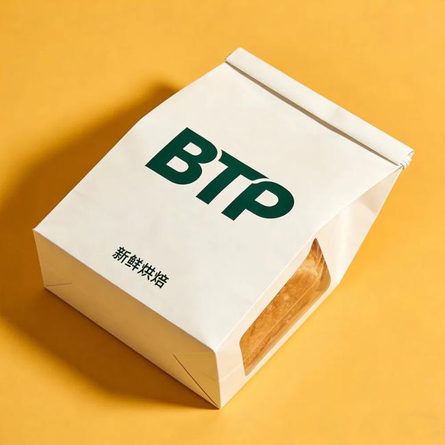 Bread packaging bag with clear window view