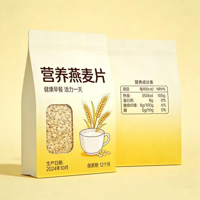Flat bottom plastic packaging bag with custom logo