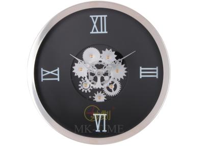 Chine 14inch horloges en bois antiques en verre, mur Clock.HY-G053-B en métal blanc à vendre