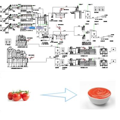 China Industrial 28-30 Tomato Paste Making and Processing Machinery Automatic Production Line Prices for sale