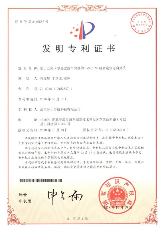Intellectual Property Right - Wuhan Geosun Navigation Technology Co., Ltd