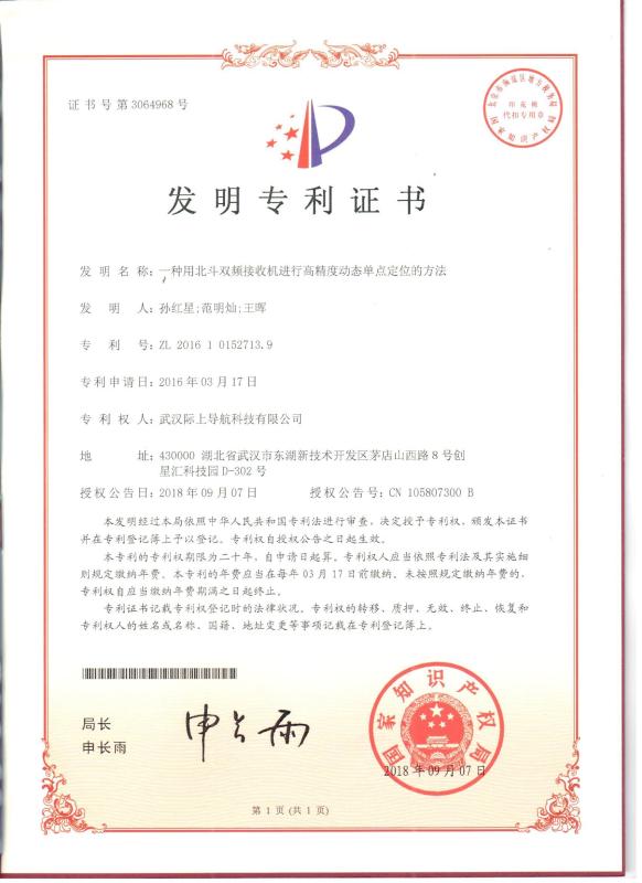 Intellectual Property Right - Wuhan Geosun Navigation Technology Co., Ltd