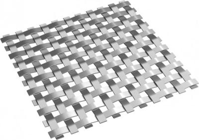 China Square 25 Decorative Metal Mesh,Basket Weave Flat Wire Mesh for Facade Claddings for sale