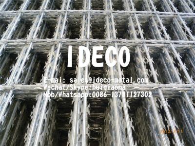 Китай Rectangular Opening Welded Razor Blade Mesh Fencing, Straight Razor Wire Welded Mesh Panels, Barbed Fences продается