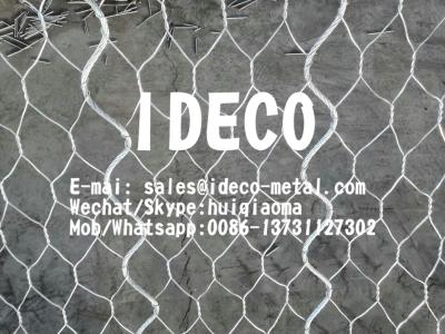 Китай Rope Reinforced Rock Nets, Hexagonal Woven Wire Mesh Netting for Rockfall Mitigation, Soil Embankments продается