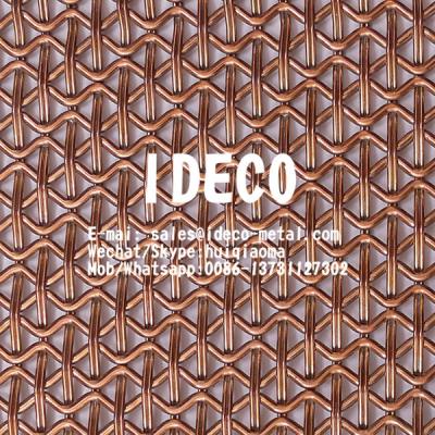 China Cabinet Crimped Woven Mesh, Decorative Metal Mesh Column Cladding, Architectural Wire Mesh Facade Wall Cladding for sale