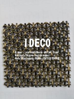 China Cabinet Crimped Woven Mesh, Decorative Metal Mesh Column Cladding, Architectural Wire Mesh Facade Wall Cladding for sale