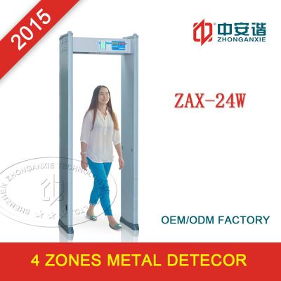 Chine Cadre de porte argenté de détecteur de métaux de scanner de corps gris, détecteurs de métaux d'aéroport 4 zones à vendre