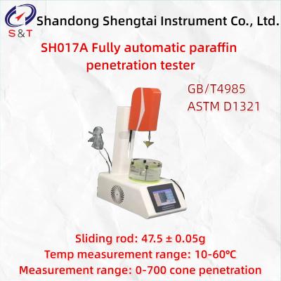 China 10-60 °C Tester de penetración de parafina totalmente automático ASTM D1321 Varilla deslizante 47.5±0.05g en venta