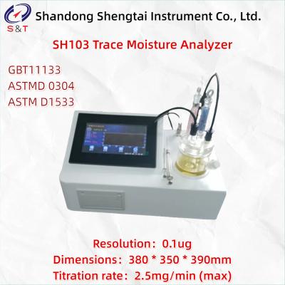 China SH103 Tasa de titulación del analizador de microhumedad 2.5 mg/min ASTMD 0304 Resolución 0.1ug en venta