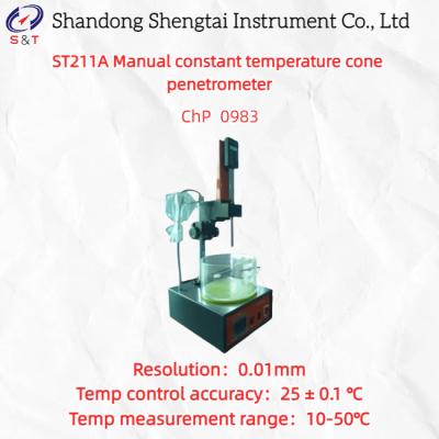 China Testador manual de penetración de cono con rango de medición de 0-70 mm, conforme a la Farmacopea 0983 y control de temperatura de 10 a 50 °C en venta