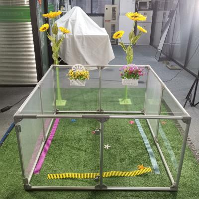 Chine 6/8/10/12 Pcs bricolage transparente pliable de la clôture de jardin pour animaux de compagnie cage pour l'intérieur ou l'extérieur à vendre