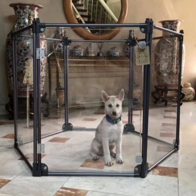 Chine 6/8/10/12 Pcs bricolage transparente pliable de la clôture de jardin pour animaux de compagnie cage pour l'intérieur ou l'extérieur à vendre