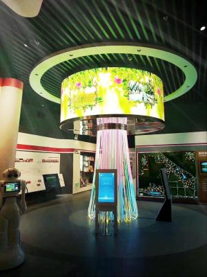 China Circular flexible interior llevada a todo color de la cortina de la pantalla P6 de la reproducción de vídeo en venta